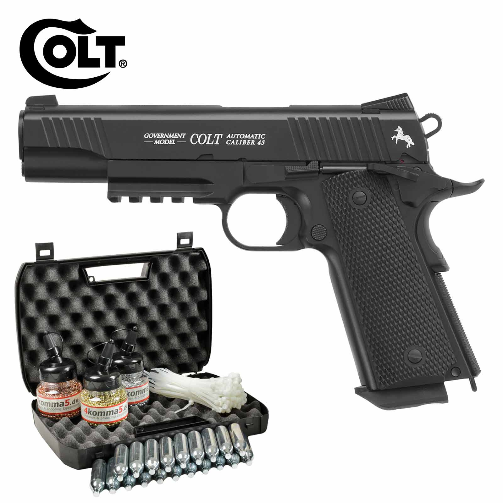 Kofferset Colt Government M45 CQBP 4,5 mm Stahl-BB Blow Back Co2-Pist