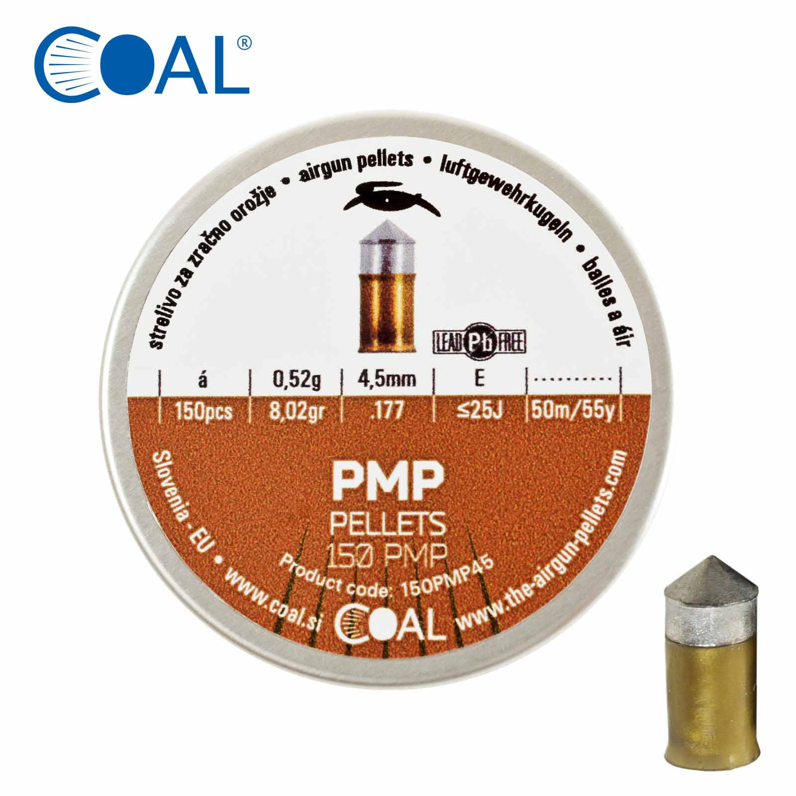 Coal Spitzkopfdiabolos Plastic Metal Pellets 4,5 mm für Luftgewehre