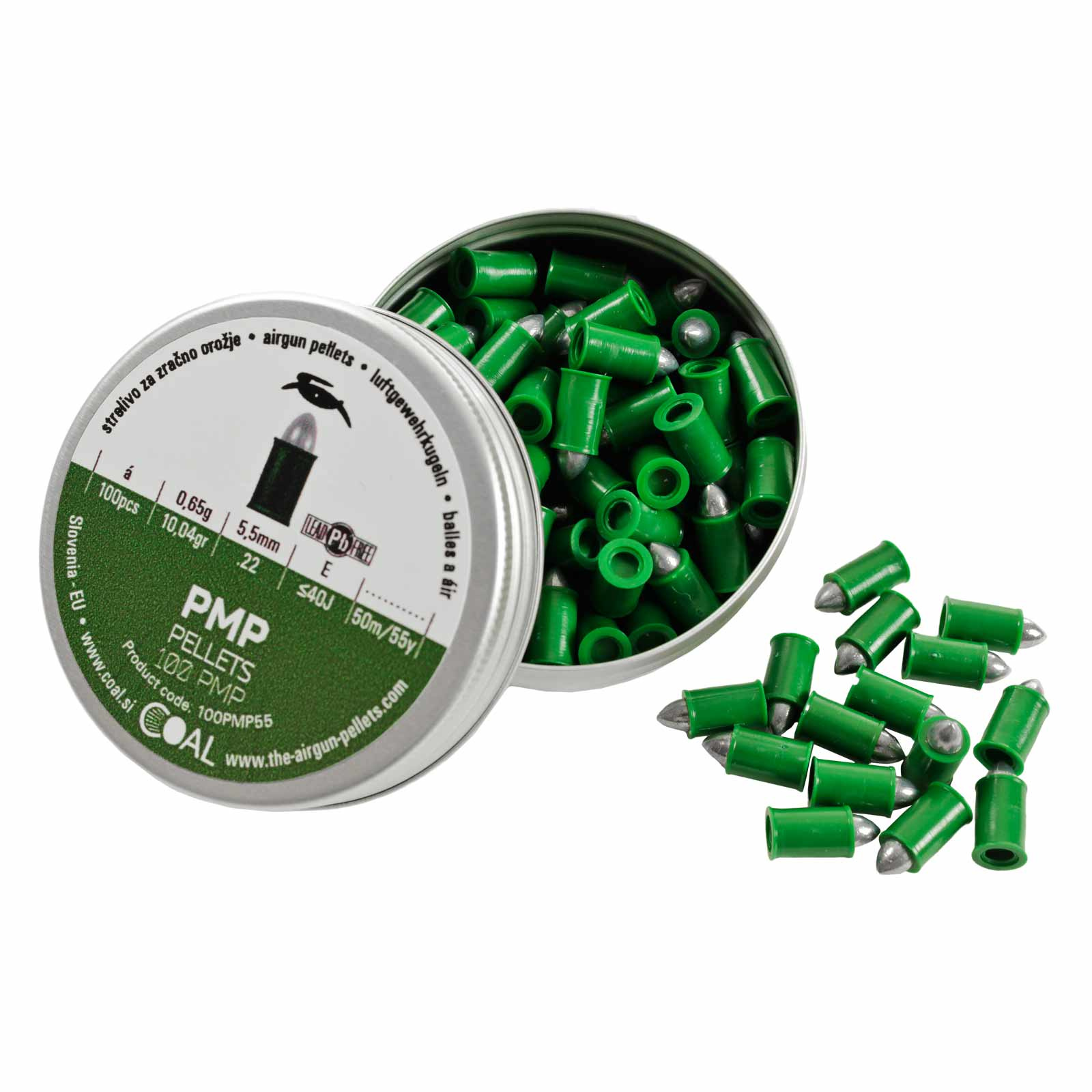 Coal Spitzkopfdiabolos Plastic Metal Pellets 5,5 mm für Luftgewehre