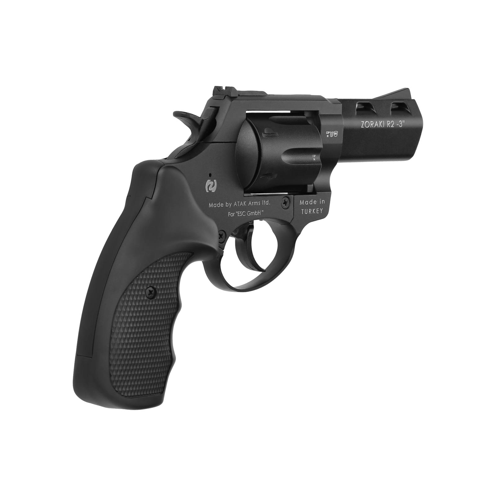 SET Zoraki R2 3 Zoll Lauf Schreckschuss Revolver Schwarz 9 mm R.K. (P