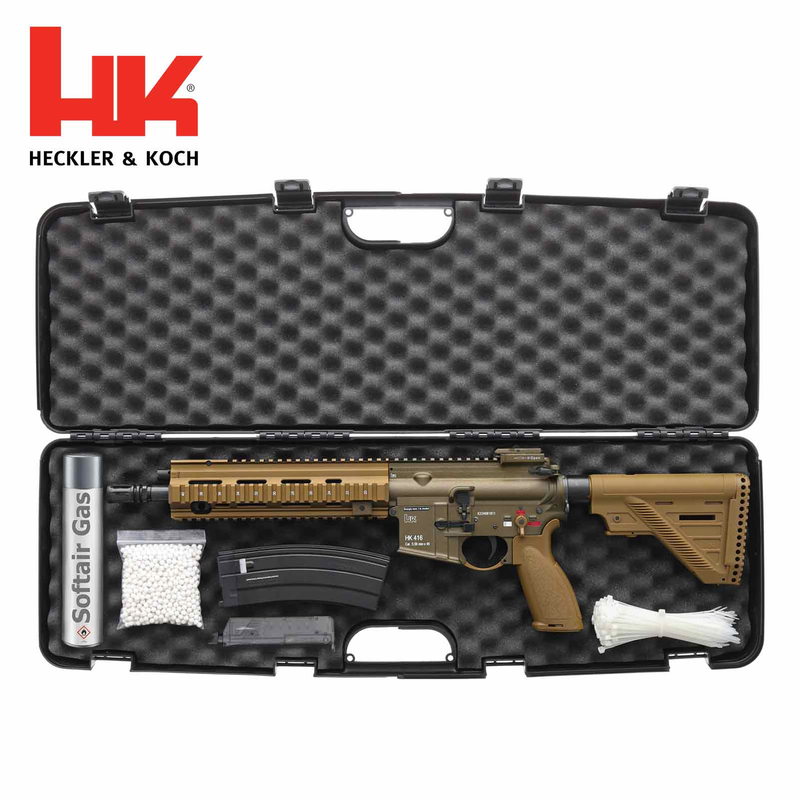 Komplettset Heckler & Koch HK416 A5 Grünbraun Vollmetall Softair-Gewe