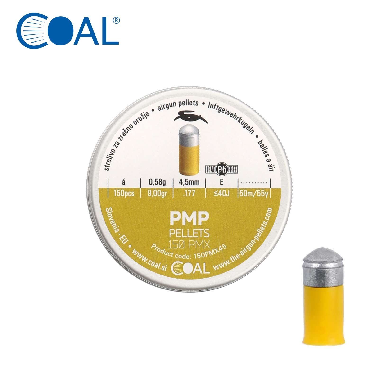 Coal Rundkopfdiabolos Plastic Metal Pellets 4,5 mm für Luftgewehre