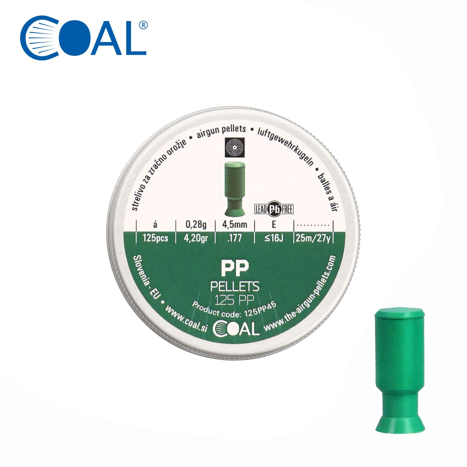COAL PP Pellets - Spitzkopfdiabolos - 4,5 mm