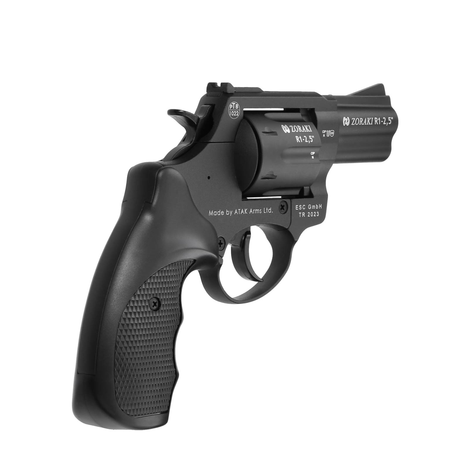 SET Zoraki R1 2,5 Zoll Lauf Schreckschuss Revolver Schwarz 9 mm R.K.