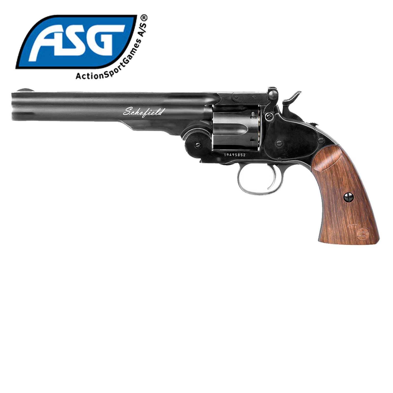 ASG Schofield 6" Softair-Co2-Revolver Schwarz Vollmetall Kaliber 6 mm