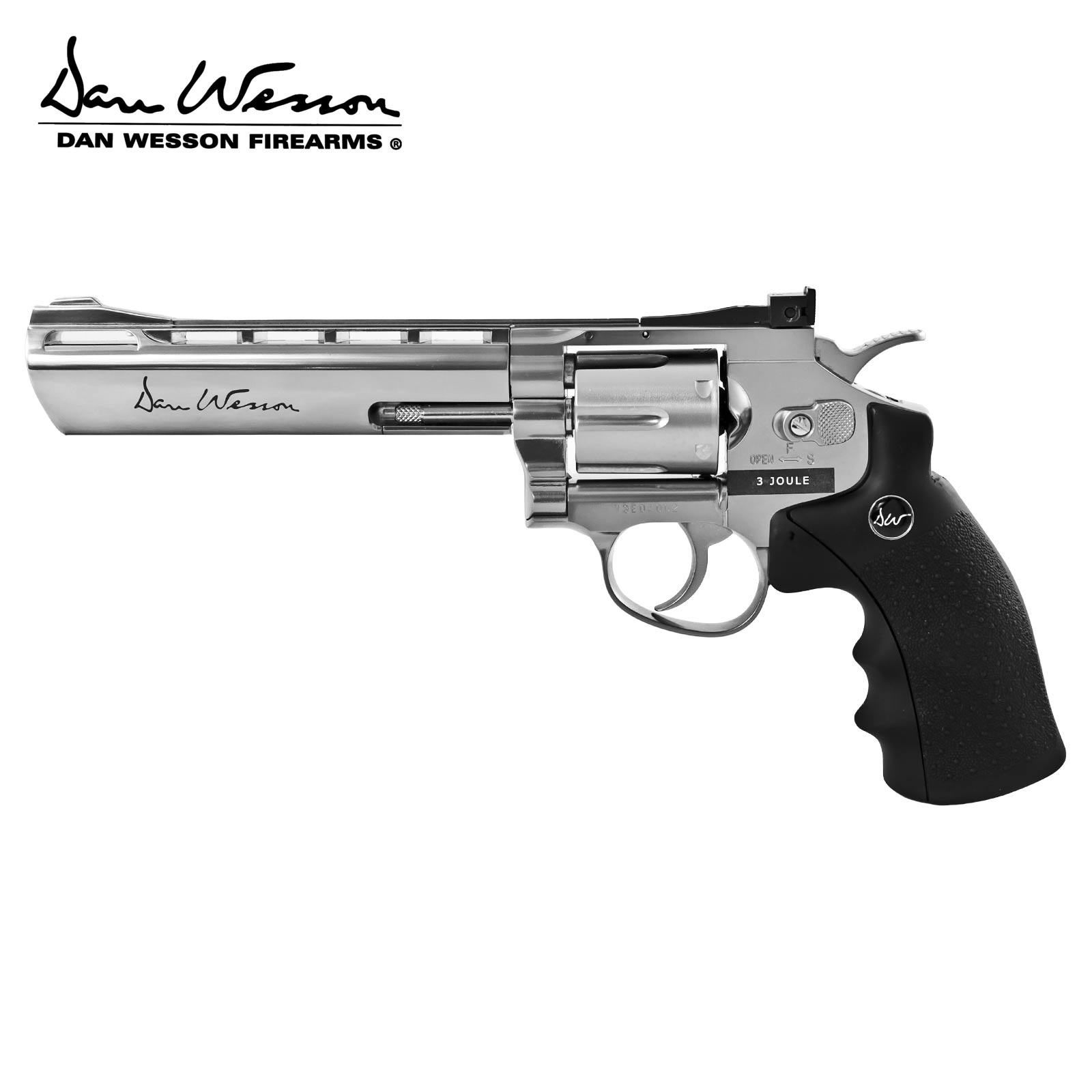 Co2 Revolver Dan Wesson 6" 4,5 mm Stahl BB Silber