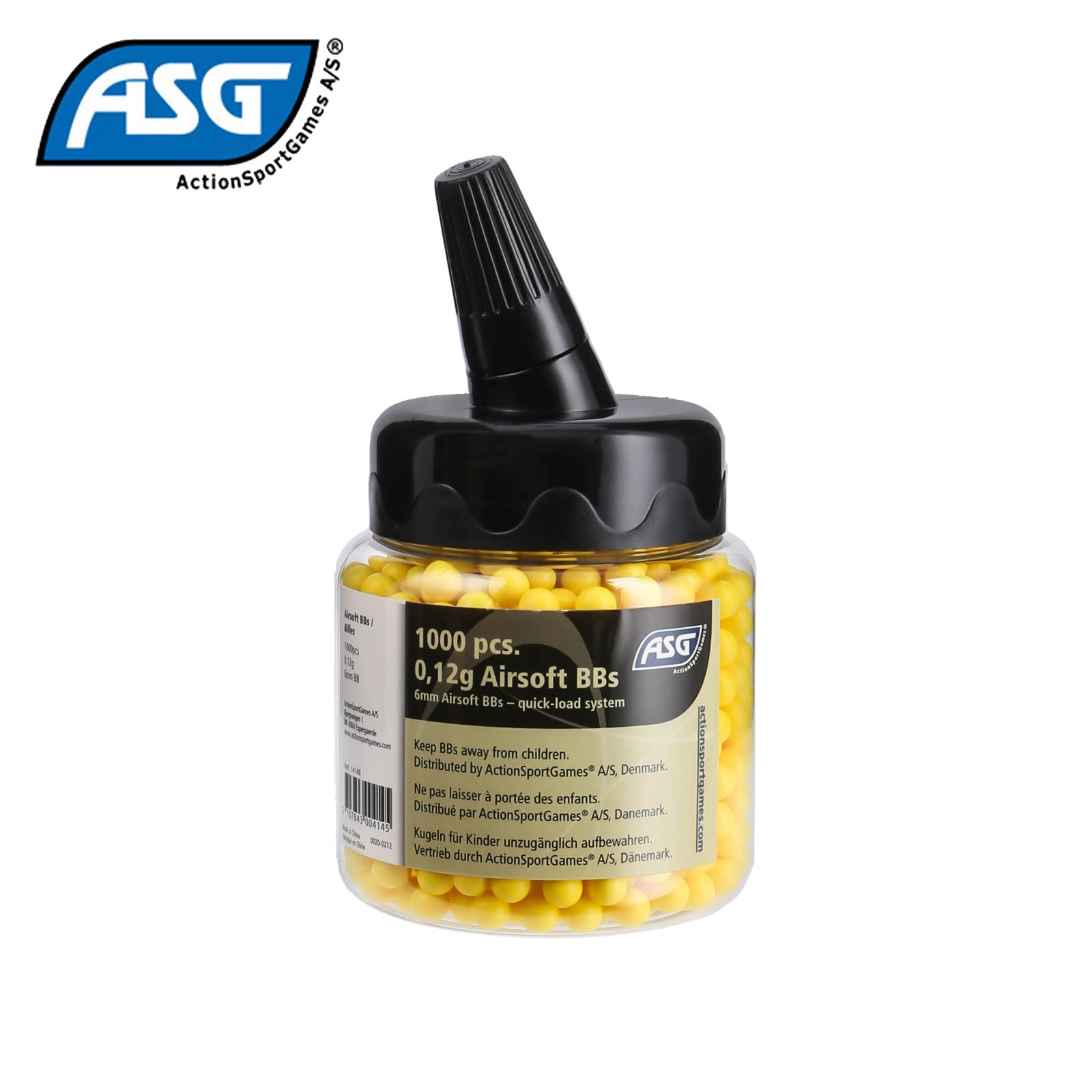 ASG Softair BB's - 6 mm BB/0,12 g/1000 Stück Flasche Gelb
