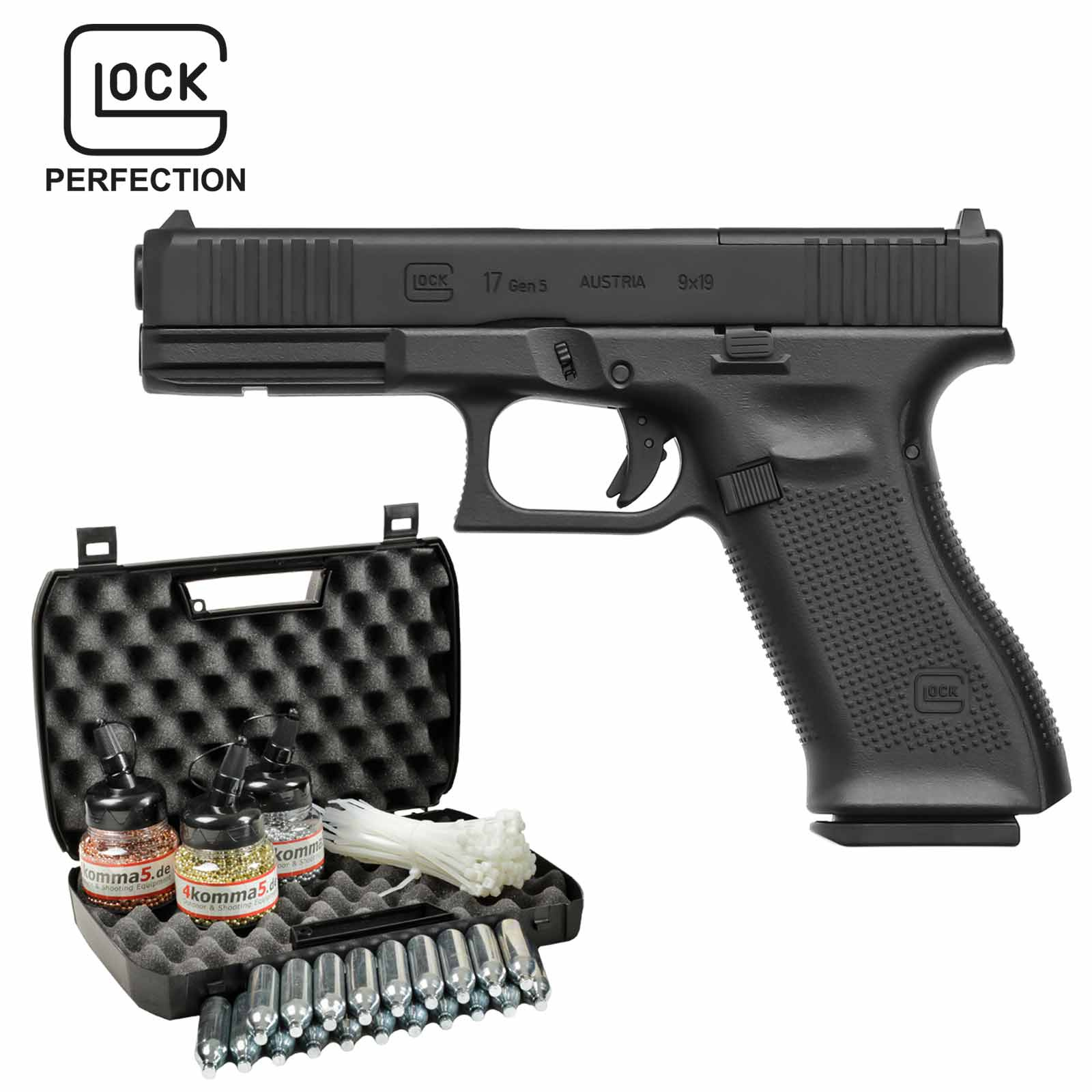 Kofferset Glock 17 Gen5 MOS Co2-Pistole Kaliber 4,5 mm Stahl BB Blowb