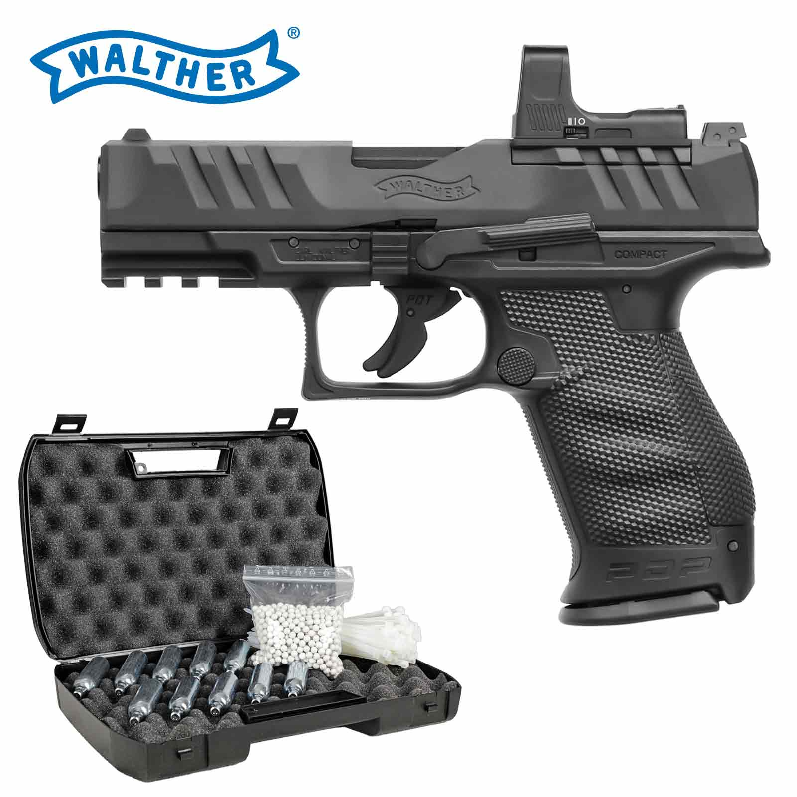 Komplettset Walther PDP Compact 4" Optics Ready Softair-Co2-Pistole S