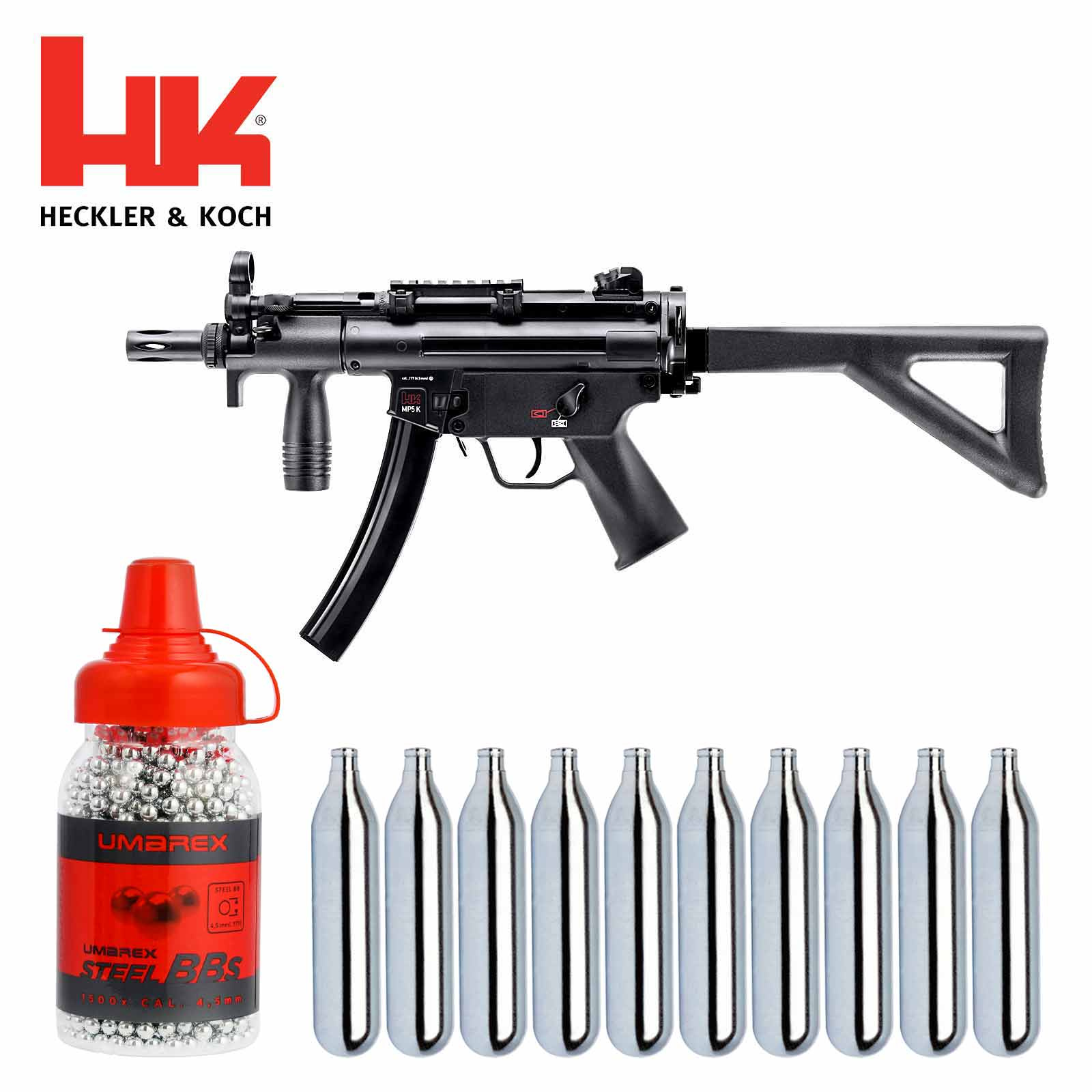 Komplettset Heckler & Koch MP5 Co2 Kaliber 4.5 mm BB | 4komma5.de
